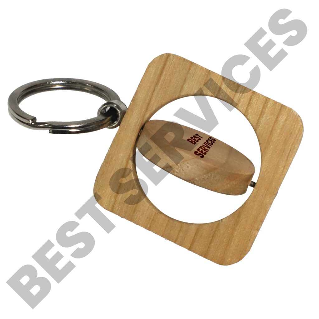 WOODEN KEYRING SQUARE REVOLVING (PACK OF 10) - Best Services WOODEN ...